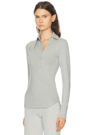 Attico Long Sleeve Lapel Top