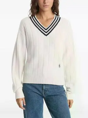 Sporty & Rich V-neck Striped Jumper