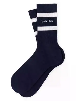 SPORTY & RICH Striped Socks - Blue