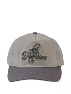 LES HÉRITIERS Embroidered Signature Cap - Grey