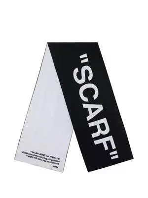 Off-White Quotes Knit Scarf - Black