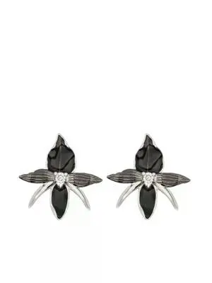 SHAUN LEANE Black Orchid Diamond Earrings - Silver