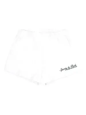 SPORTY & RICH Elasticated Shorts With Logo - White