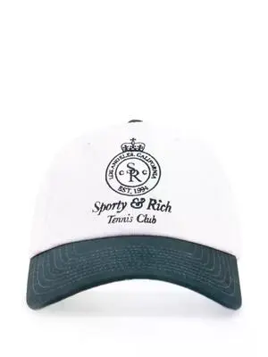 SPORTY & RICH Logo-embroidered Cap - White