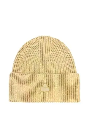 Isabel Marant Logo Ribbed Beanie - Yellow