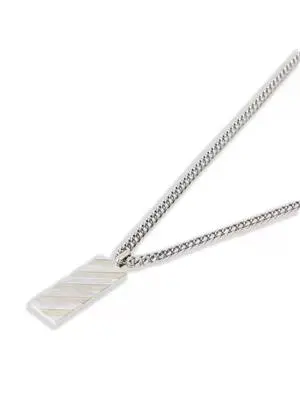 Off-White Diagonal Striped-pendant Necklace
