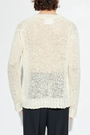 JIL SANDER Crew Neck Linen Sweater - Multicolor