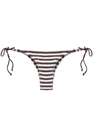 Bond Eye Beaded Tie Bikini Bottom - Brown