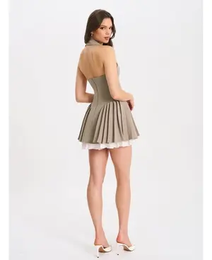MISS CIRCLE NEW YORK A-line Halter Neck Mini Dress