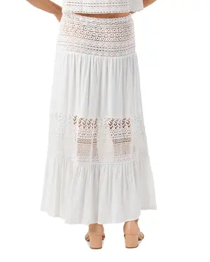 Tiare Hawaii Tiered Swim Cover-up Skirt - Off White