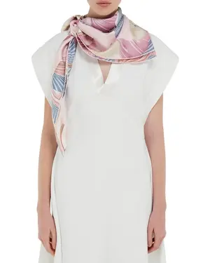 FERRAGAMO Brezza Print Square Silk Scarf