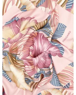 FERRAGAMO Brezza Print Square Silk Scarf