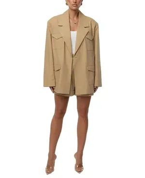 JLUXLABEL Precision Woven Blazer - Beige