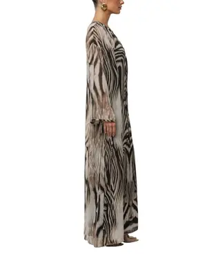 JLUXLABEL Zebra Print Maxi Dress