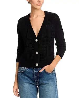 SINGLE THREAD Metallic Knit Cardigan - Black