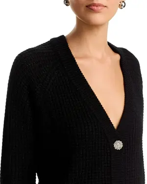 SINGLE THREAD Metallic Knit Cardigan - Black