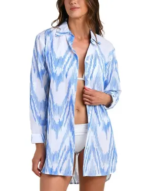 La Blanca Tidal Wave Camp Shirt Swim Cover-up