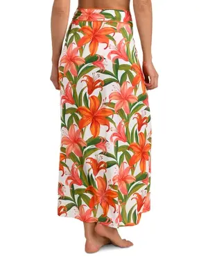 La Blanca Jungle Blossoms Tie Wrap Skirt Swim Cover-up