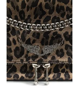 Zadig&Voltaire Rock Ii Metallic Leopard Print Leather Clutch