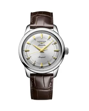 LONGINES Conquest Heritage 38mm Strap Watch - White/brown