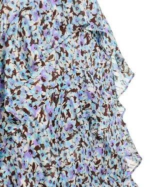 Aqua Sleeveless Floral Maxi Dress