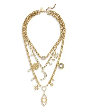 Ramy Brook Multi Stone Charm Layered Necklace - Gold
