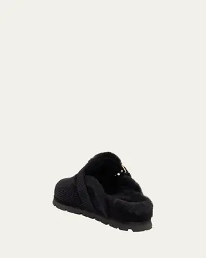 STUART WEITZMAN Chrystie Shearling-lined Corduroy Mules