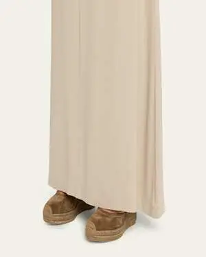 Brunello Cucinelli 80mm Monili Suede Espadrille Wedge Sandals