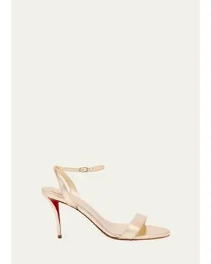 CHRISTIAN LOUBOUTIN 80mm Miss Z Metallic Leather Sandals - Platine