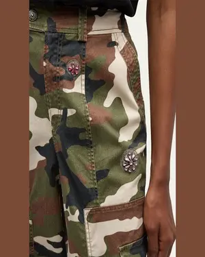 Cinq À Sept Love Camo Zola Embellished Twill Pants
