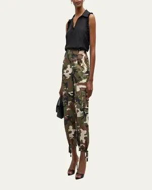 Cinq À Sept Love Camo Zola Embellished Twill Pants
