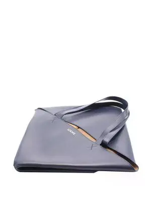 Loewe Large Shiny Calfskin Puzzle Fold Tote Bag - Blue