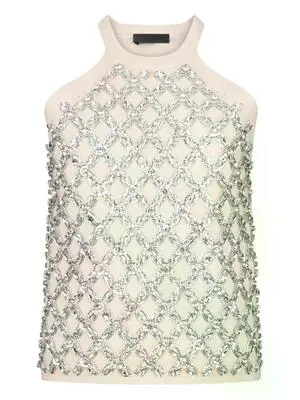 Liu Jo Bejewelled Milano Stitch Halter Top