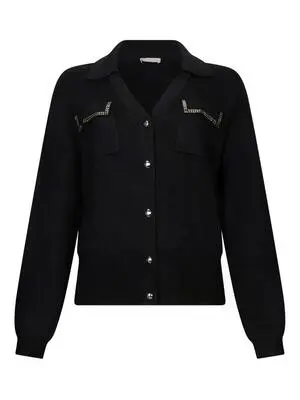 Liu Jo Appliquéd-pocket Cardigan - Black
