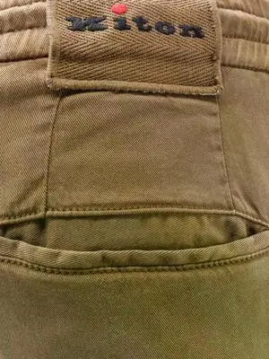 Kiton Logo-patch Trousers - Brown