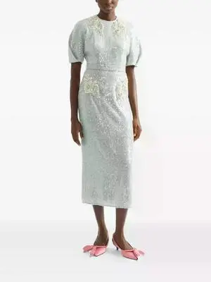 Erdem Embellished Midi Dress - Grey