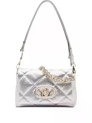 Liu Jo Quilted Logo Shoulder Bag - Silver