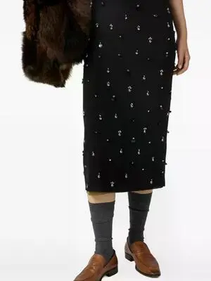 Miu Miu Embroidered Stretch Georgette Dress With Sequins