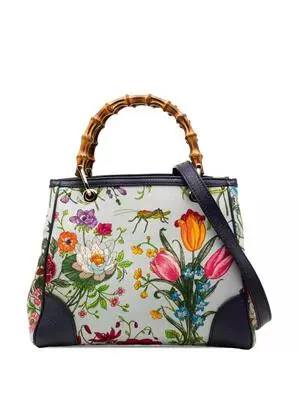 Gucci Small Canvas Flora Bamboo Shopper