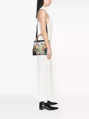 Gucci Small Canvas Flora Bamboo Shopper
