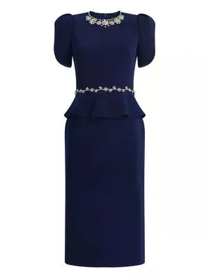 Jenny Packham Jules Embellished Midi Dress - Blue