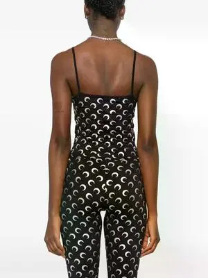 MARINE SERRE Moon Print V-neck Camisole - Black