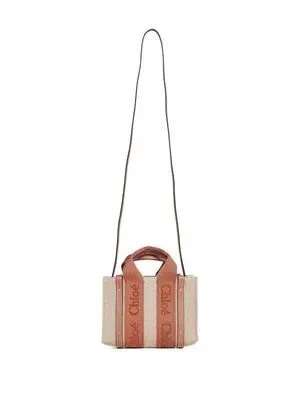 Chloé Woody Logo-embroidered Tote - Neutrals
