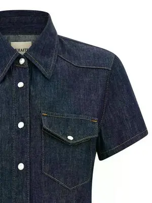 Khaite Snap Button Cotton Denim Shirt