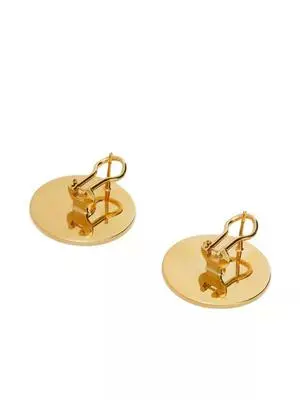 JIL SANDER Engraved-logo Round Earrings
