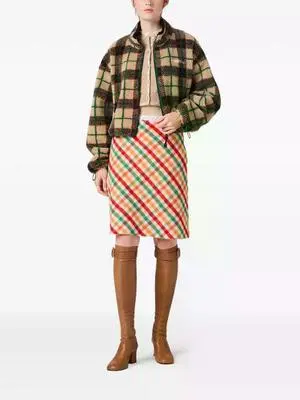 Miu Miu Checked Zip Jacket - Neutrals