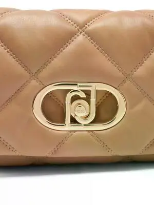 Liu Jo Quilted Shoulder Bag With Metal Logo - Neutrals