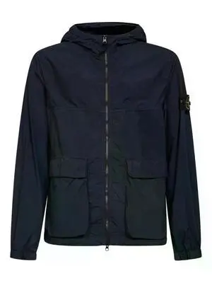 Stone Island Hooded Flap-pocket Jacket - Blue