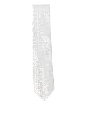 ERRICO FORMICOLA Striped-pattern Silk Neck Tie - White