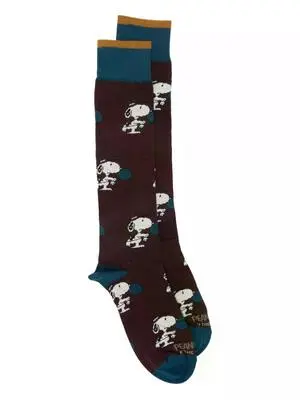 IN THE BOX X Peanuts Snoopy Paddle All-over Socks - Brown